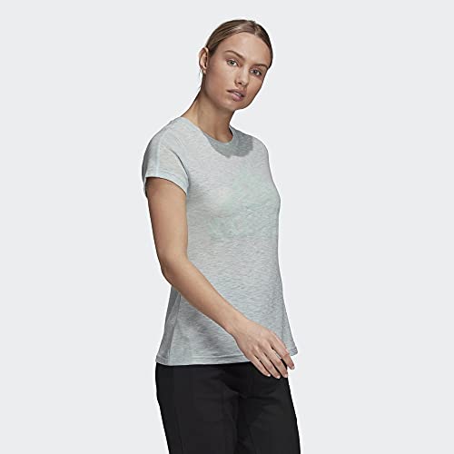 adidas womens Must Haves Winners Tee Green Tint Melange Small
