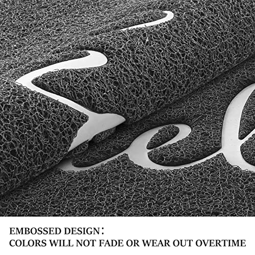 BeneathYourFeet Door Mat (30"x17.5",Dark Grey), Durable Welcome Mat Low Profile Floor Mat Front Doormat Non Slip Mats for Entryway, Patio, High Traffic Areas