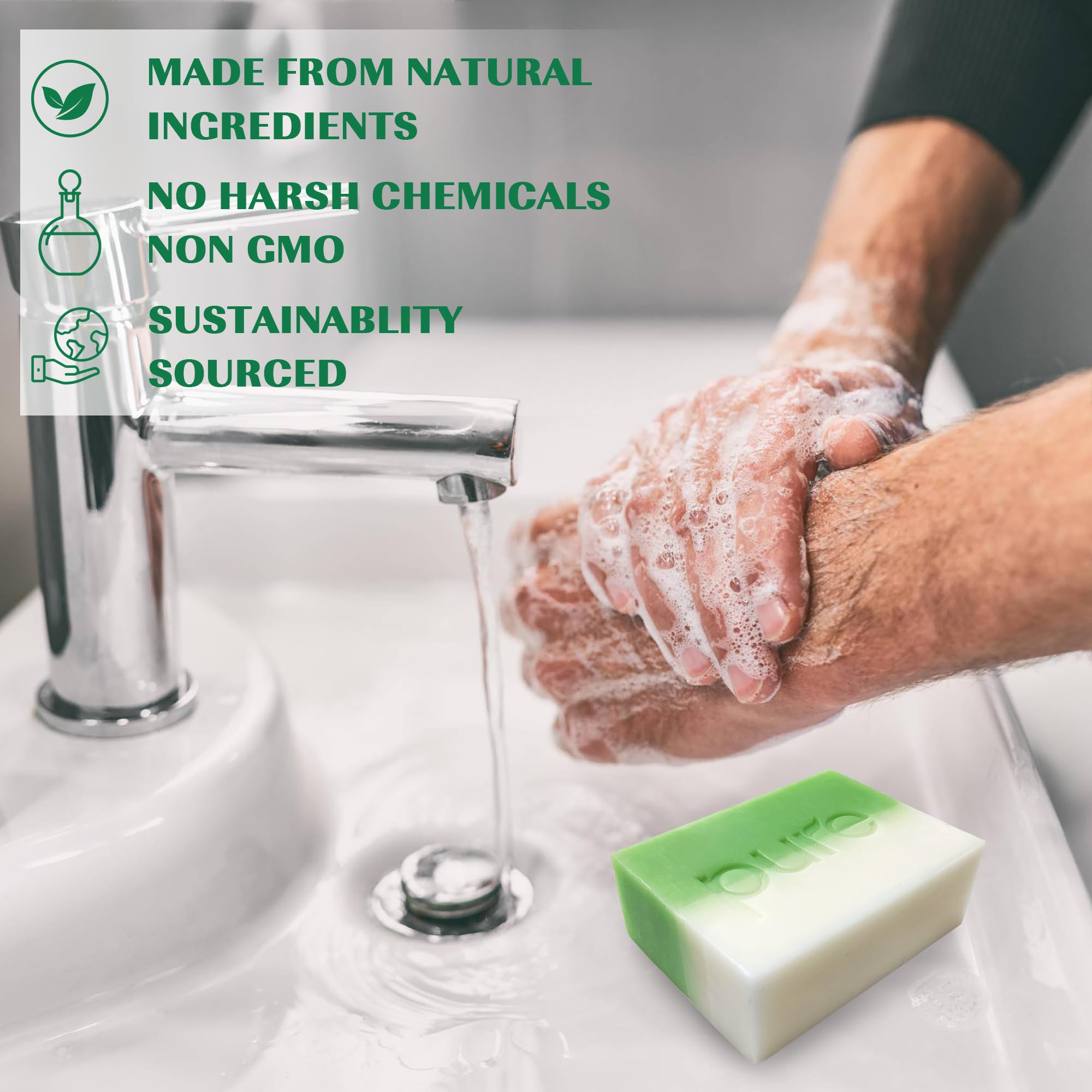Natural Handmade Essential Oil Artisan Soap Bars. Hypoallergenic Moisturizing Shea Butter, Coconut Oil & Jojoba Oil -Body Soap, Face Soap, Bath Soap Bars. Ready to Gift Handmade Soap Bars