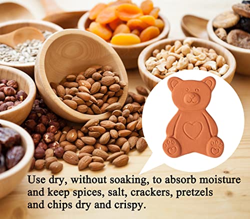 dgudgu 4 PCS Terracotta Brown Sugar Bear Keeper and Saver Brown Sugar Disc Brown Sugar Softener