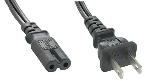 I-SHENG IS-033C SP-12N E55943 IEC60320-C7 7A 125V 2 Prong Power Cable Cord, Black, 6FT