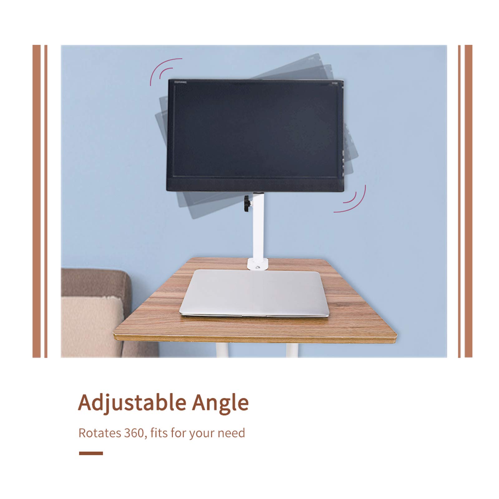 Adjustable Laptop Desk Movable Sofa Tableside Bedside Desk Computer Workstation Rolling Study Laptop Table for Home Office