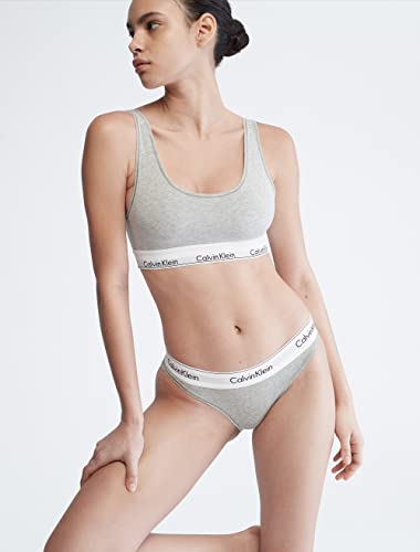 Calvin Klein Women's Modern Cotton Stretch Bikini Panty, Grey Heather, Large