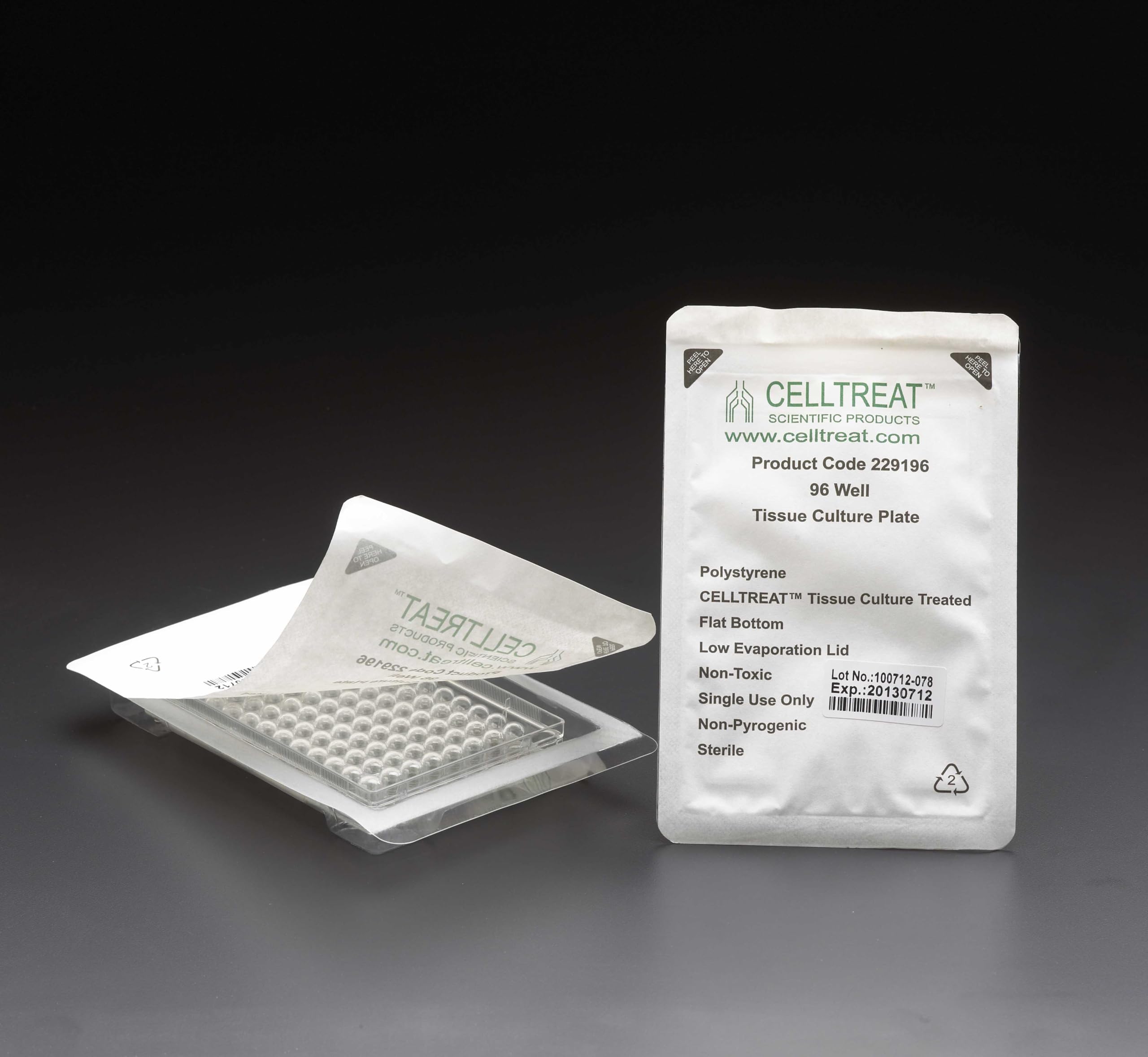 Celltreat 229111 12 Clear Polystyrene Well Tissue Culture Plate with Lid, Sterile, 3.85 cm2 Cell Growth Area, Flat Bottom, Individual Pack (Pack of 50)