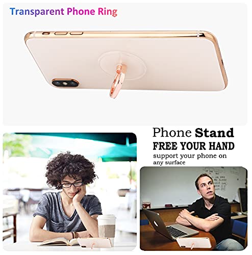 Transparent Circular Cell Phone Ring Holder Kickstand,Clear Phone Finger Ring Grip Stand for Phones,Pad