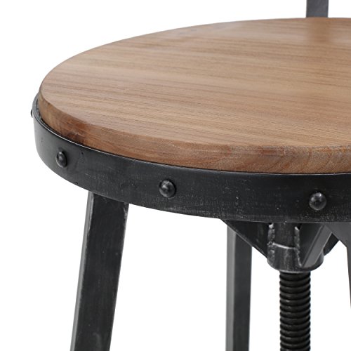 Christopher Knight Home Alanis Firwood Barstool, 39", Black Brush Silver