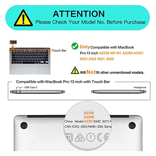 MOSISO Compatible with MacBook Pro 13 inch Case M2 2023 2022 2021 2020 A2338 M1 A2289 A2251 with Touch Bar Touch ID, Heavy Duty Plastic Hard Shell Case with TPU Bumper & Keyboard Cover, Army Green