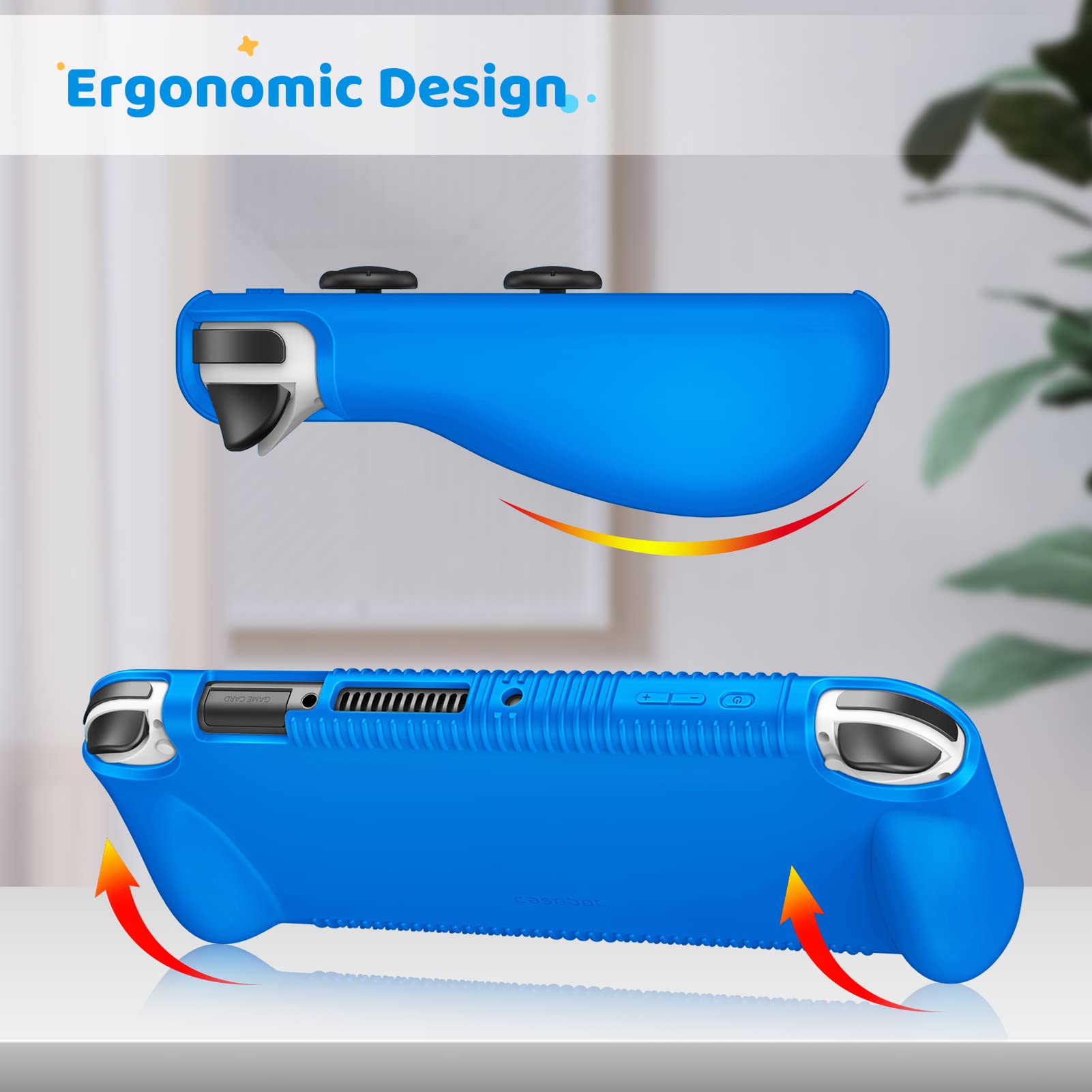 Fintie Case Soft Silicone Protective Cover, [Anti-Slip] Shockproof Case w/Ergonomic Grip, Grip Case for Console 7.0" (Blue)
