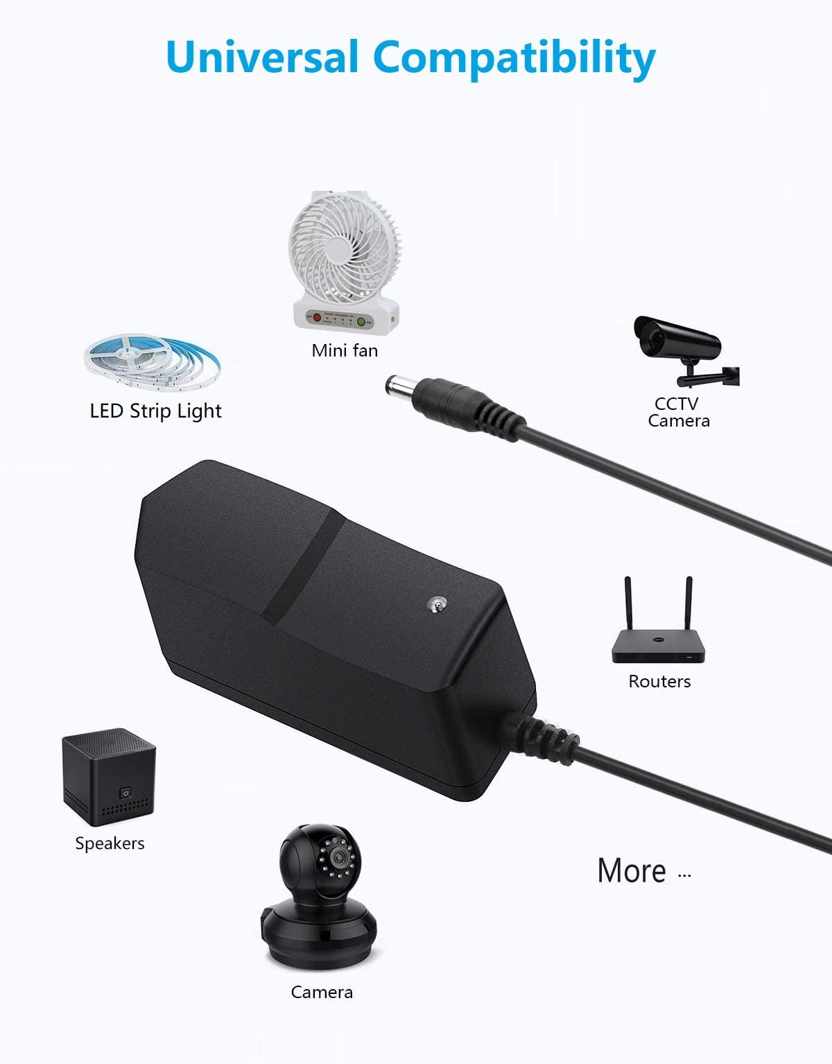 9V DC Power Supply 1A 9V Power Adapter, DC 9V Power Cord Transformer, 9Volt 1000mA AC/DC Adapter, 5.5mm x 2.5mm US Plug [The Polarity of Output tip: Inner Positive (+), Outer Negative (-)]