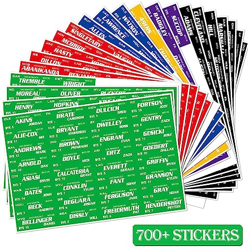 Fantasy Football Draft Board 2023-2024 Kit Extra Large Set with More 600+ Player Labels Premium Color Edition[12 Teams 20 Rounds]