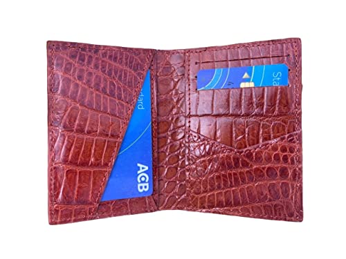 Double side Brown Crocodile Alligator leather skin Credit Cardholder, leather credit cardcase, leather creditcard cover