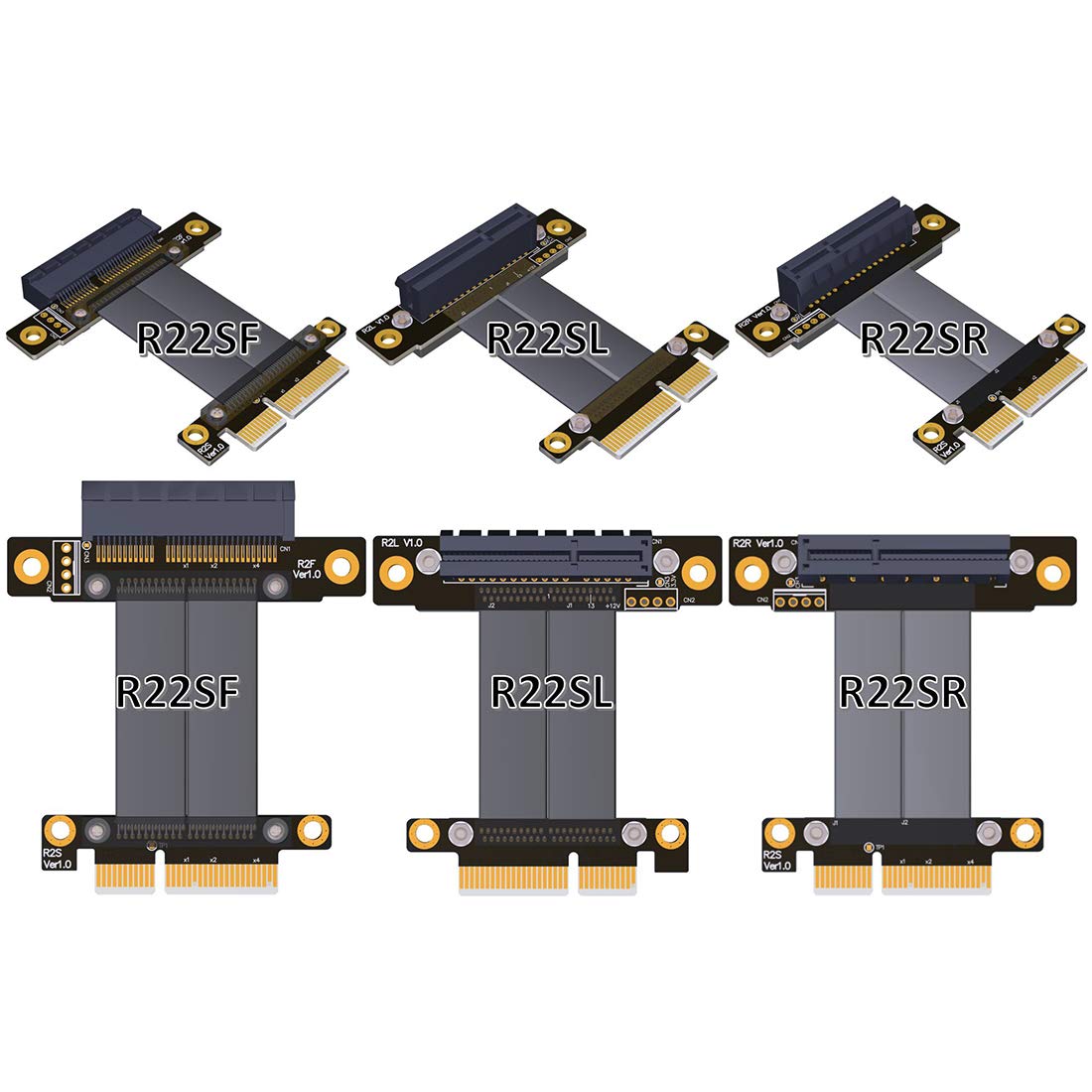 ADT-Link PCIe 3.0 x4 Extension Cable 32G/BPS PCI Express 4X Graphic SSD RAID Extender Conversion Riser Card Vertical 90 R22SL(20CM)