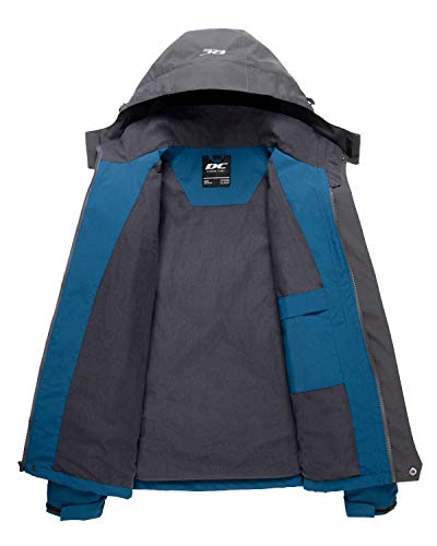 Diamond Candy Men's Waterproof Rain Jacket with Hood Lightweight Raincoat Outdoor Windproof Windbreaker for Hiking Travel