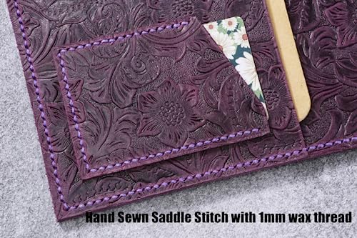 Black Purple tooled embossing leather remarkable 2 case with pen holder, reMarkable 2 folio organizer cover, N05-LRMBPU
