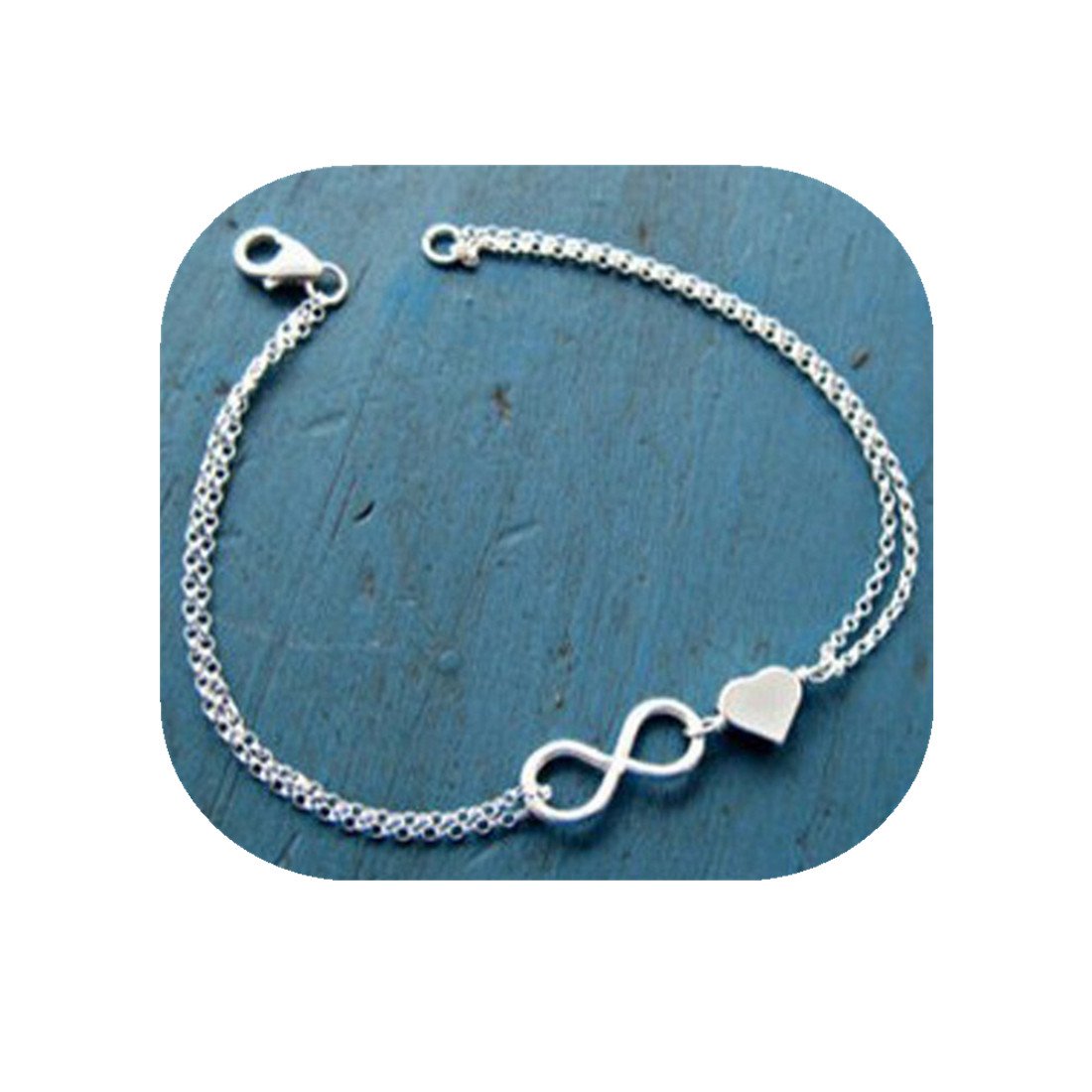 CHENCAN01 Silver Infinity Heart bracelet, bracelet Infinity, Charm Infinity, Pendant Infinity, Little Infinity, Silver Infinity, Small Infini