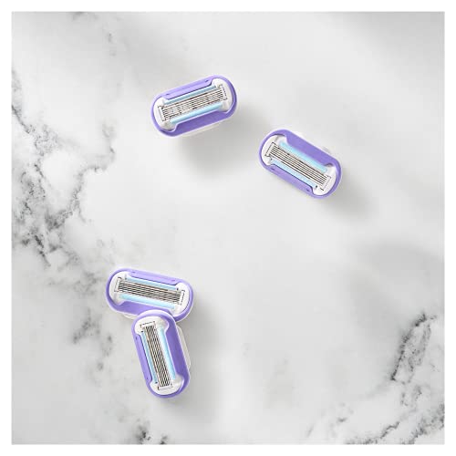 Gillette Venus Deluxe Smooth Swirl Razor Blades Women, Pack of 3 Razor Blade Refills, Lubrastrip with A Touch of Vitamin E