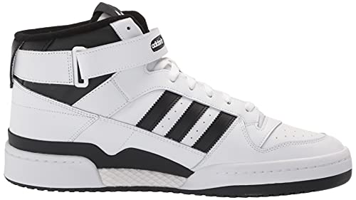 adidas Men's Forum Mid Sneaker, White/Black/White, 9