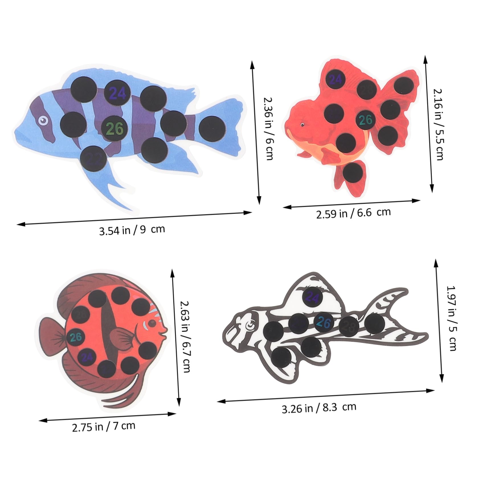 Baluue 4 Sets LCD Thermometer Submersible Temperature Indicator Temperature Strips Digital Fish Tank Temperature Gauge Aquarium Sticker Stick on Adhesive Stickers Paper Number Wine Bottle