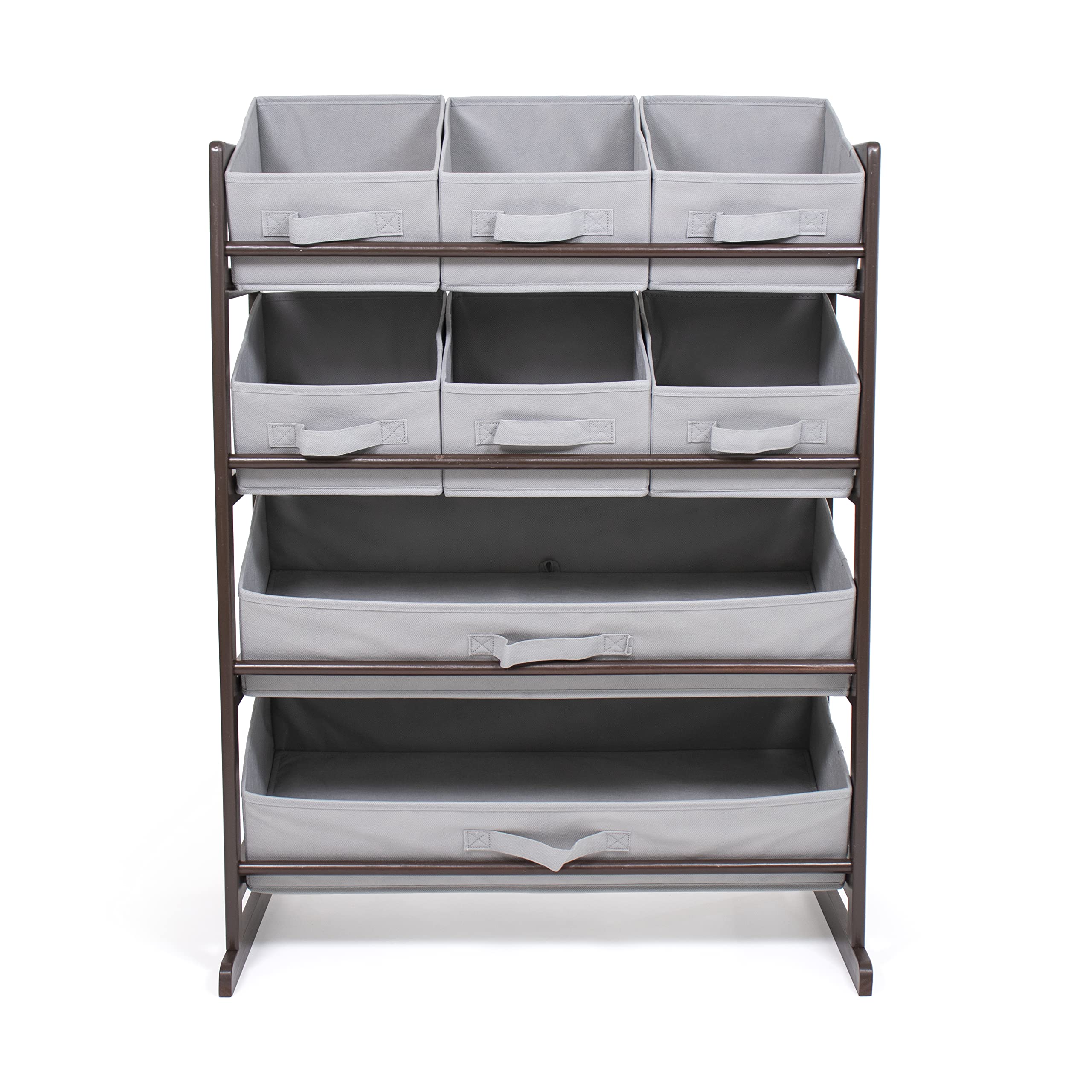 Humble Crew, Dark Pine/Grey Fabric Organizer Storage Unit, 8 Bins