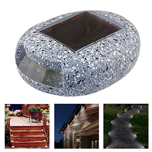 AdoDecor 1PCS Resin Stone Shape Solar Pin Lamp Path Road Lights Marker Lighting Lights Outdoor Home Garden Yard Light Decoration