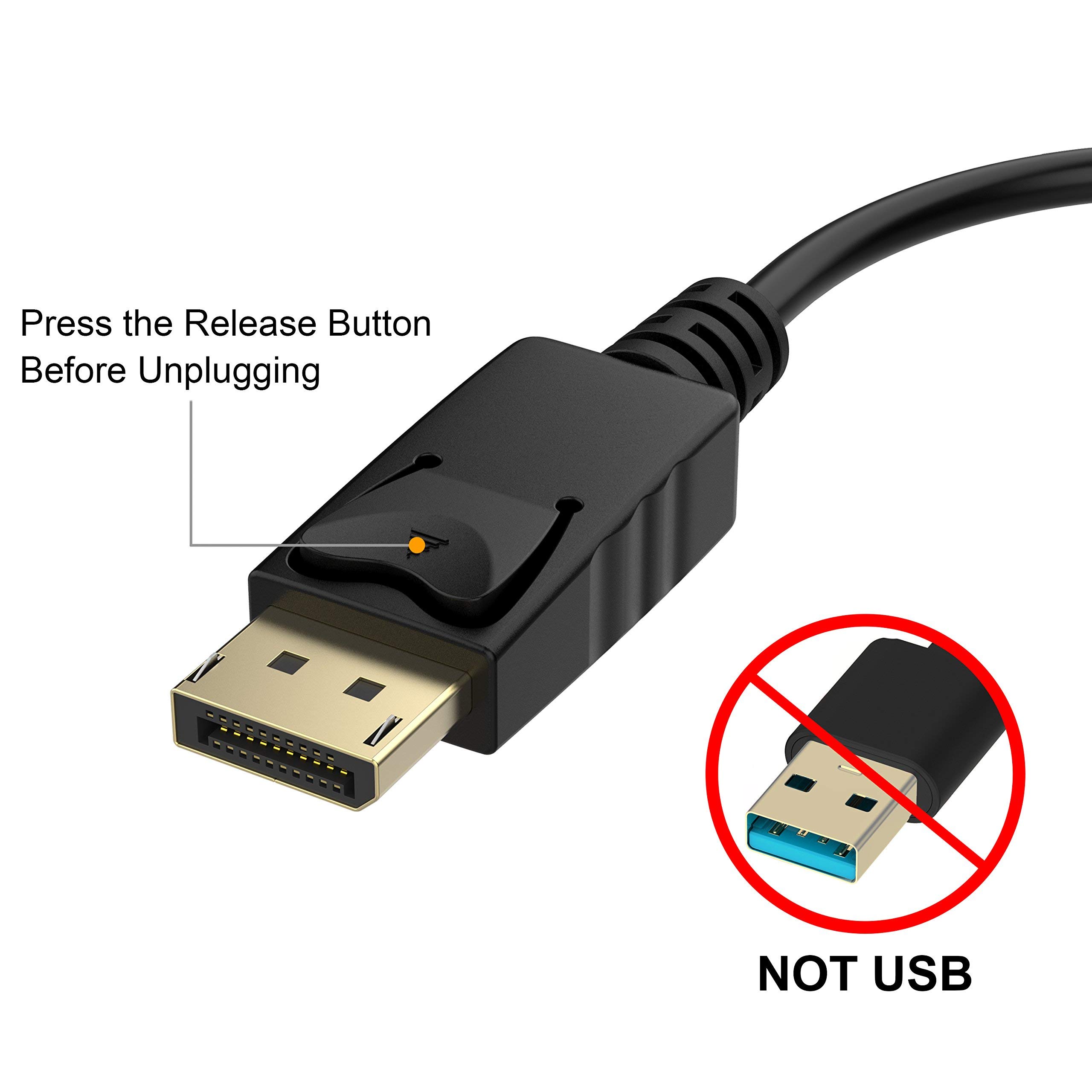 Moread 4K DisplayPort (DP) to HDMI Adapter, Gold-Plated Uni-Directional Display Port PC to HDMI Screen Converter (Male to Female) Compatible with HP, Dell, Lenovo & More, Passive - Black
