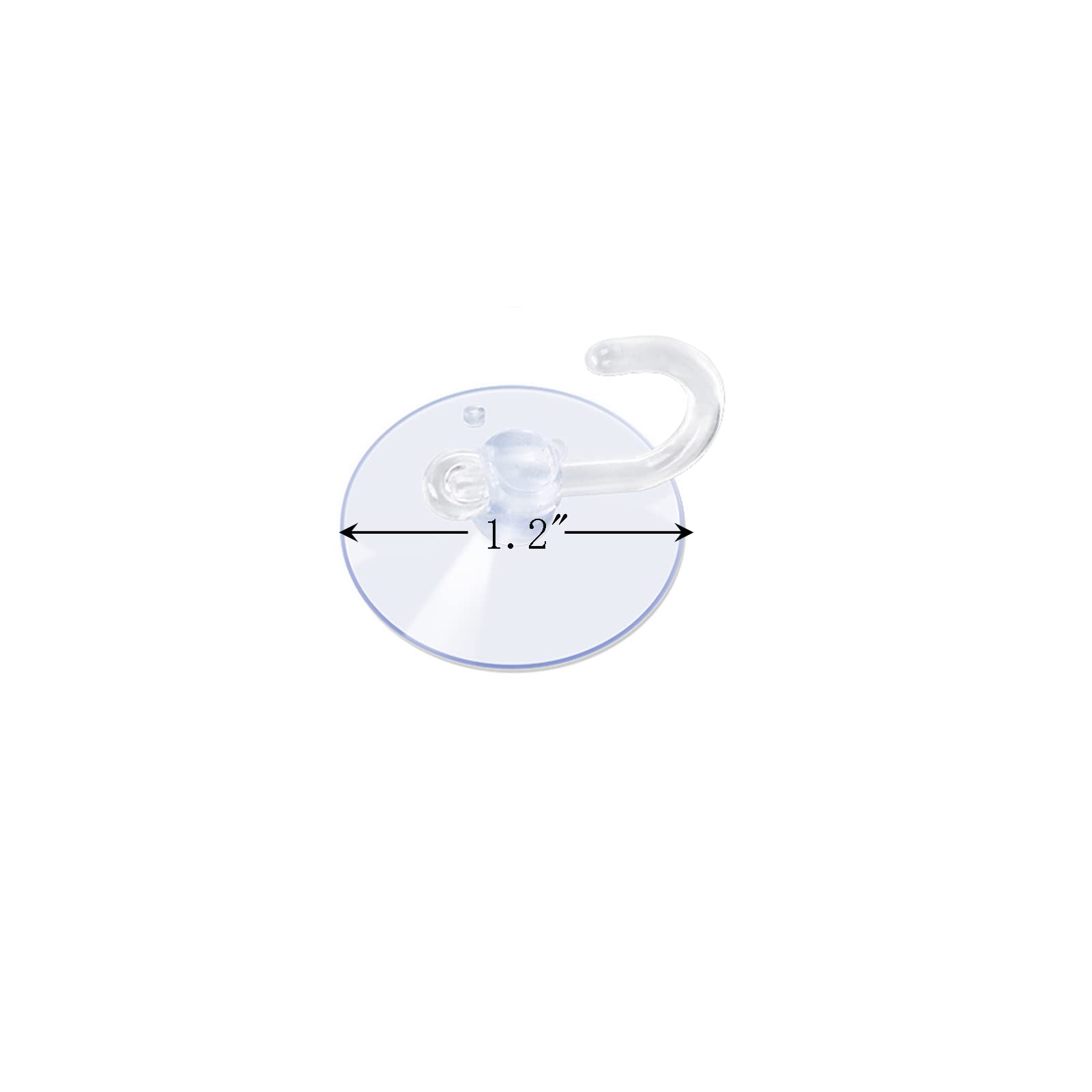 AQUANEAT 20 Packs Suction Cups 1.2/1.8 Inch Clear Sucker Pads with Hooks for Glass Home Organization Decoration (1.2 inch)