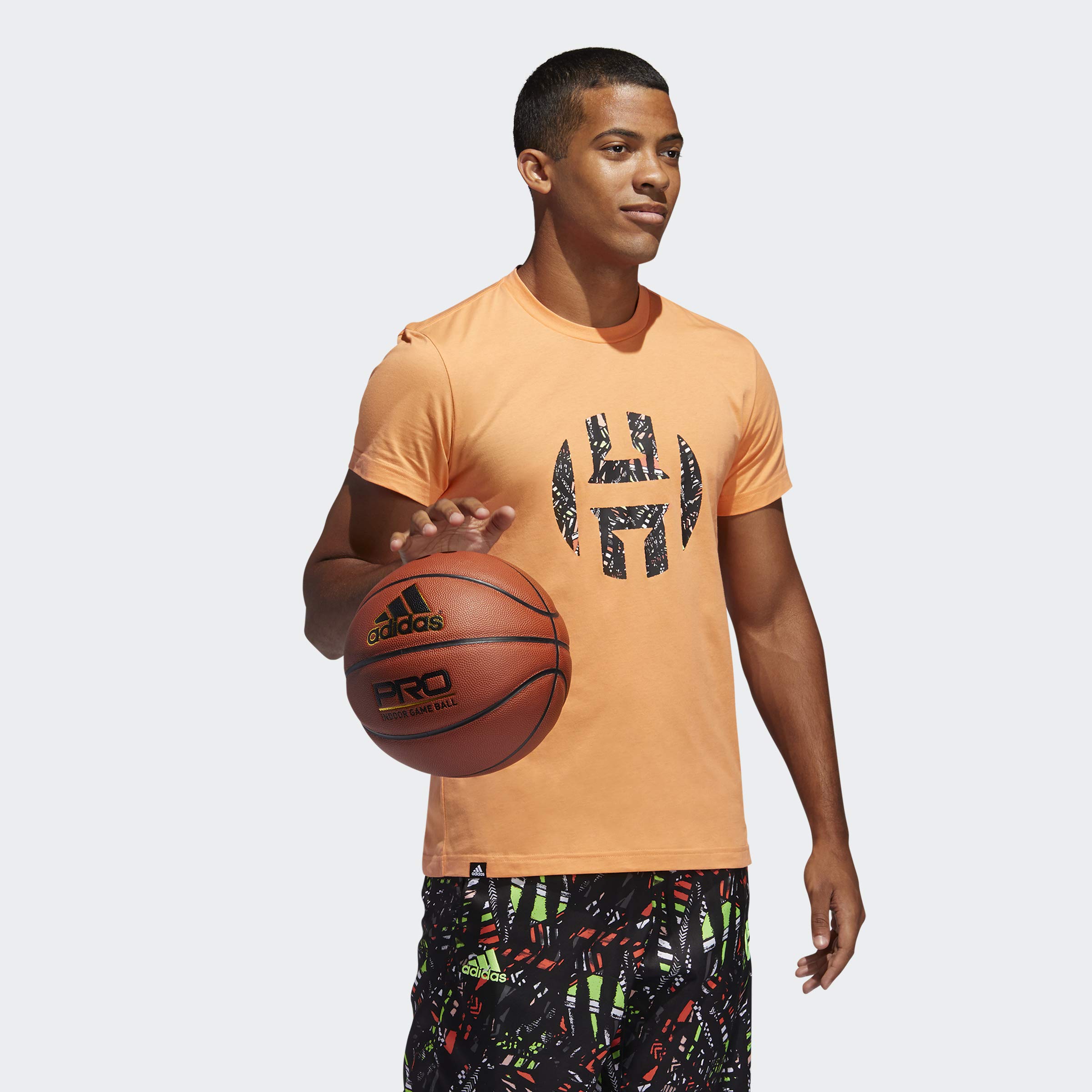 adidas Men's Harden Logo Tee Amber Tint X-Large