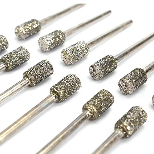 DUO ER 5pcs Diamond Coated Cylindrical Burr 4mm Chainsaw Sharpener Stone File Chain Saw Sharpening Carving Grinding Tools (Color : Diamond 4mm)