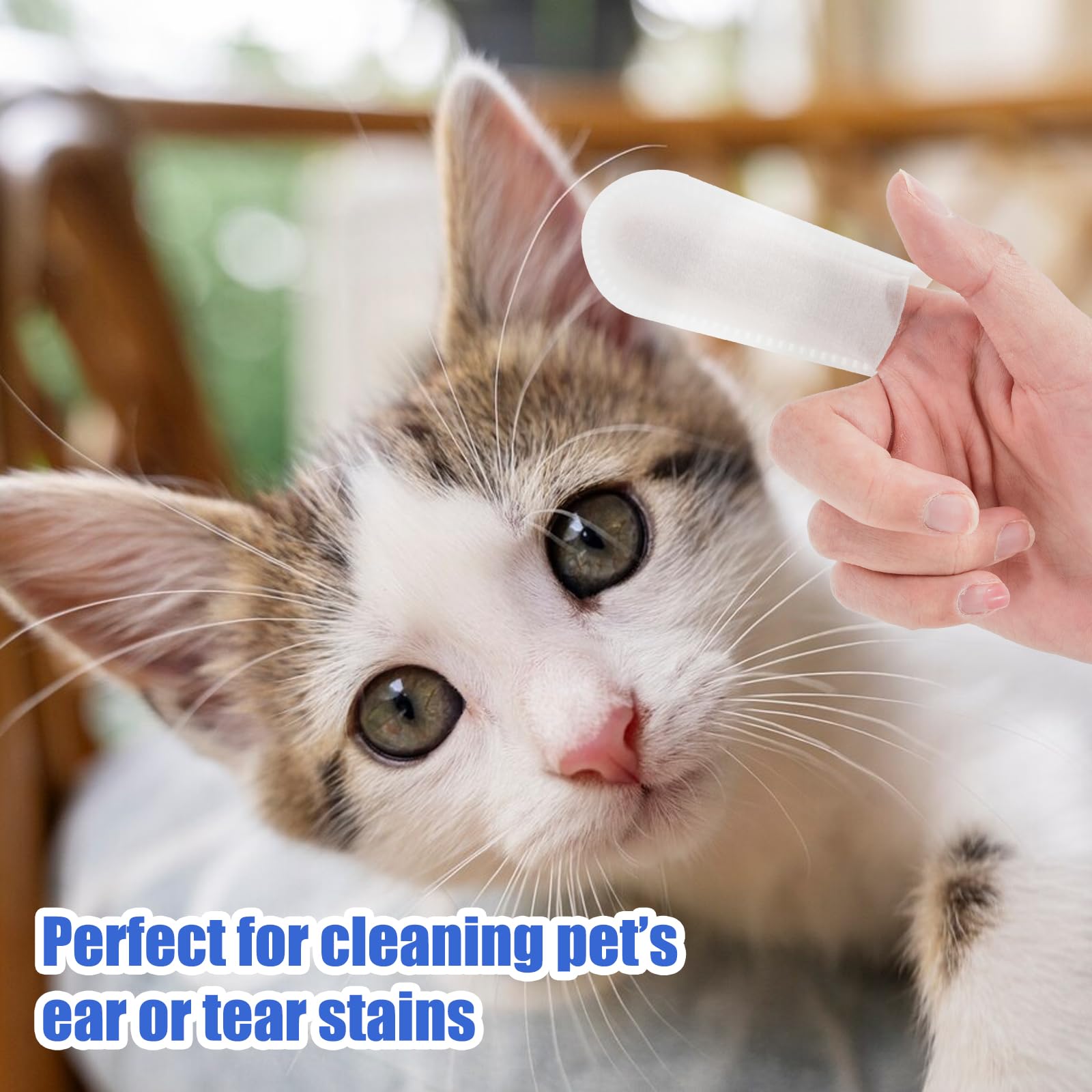 Avont 1 Pack Dog Ear Cleaner Wipes, Gentle Ear Relief Cleaning Finger Sheath for Cats Pets, 50 Disposable Pieces