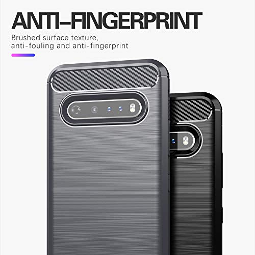 DONGDEAR for LG V60 ThinQ Case Slim,LG V60 Phone Case, Ultra [Slim Thin] Flexible TPU Scratch Resistant Rubber Soft Skin Shockproof Protective Cases Cover for LG V60 ThinQ (Brushed Black)