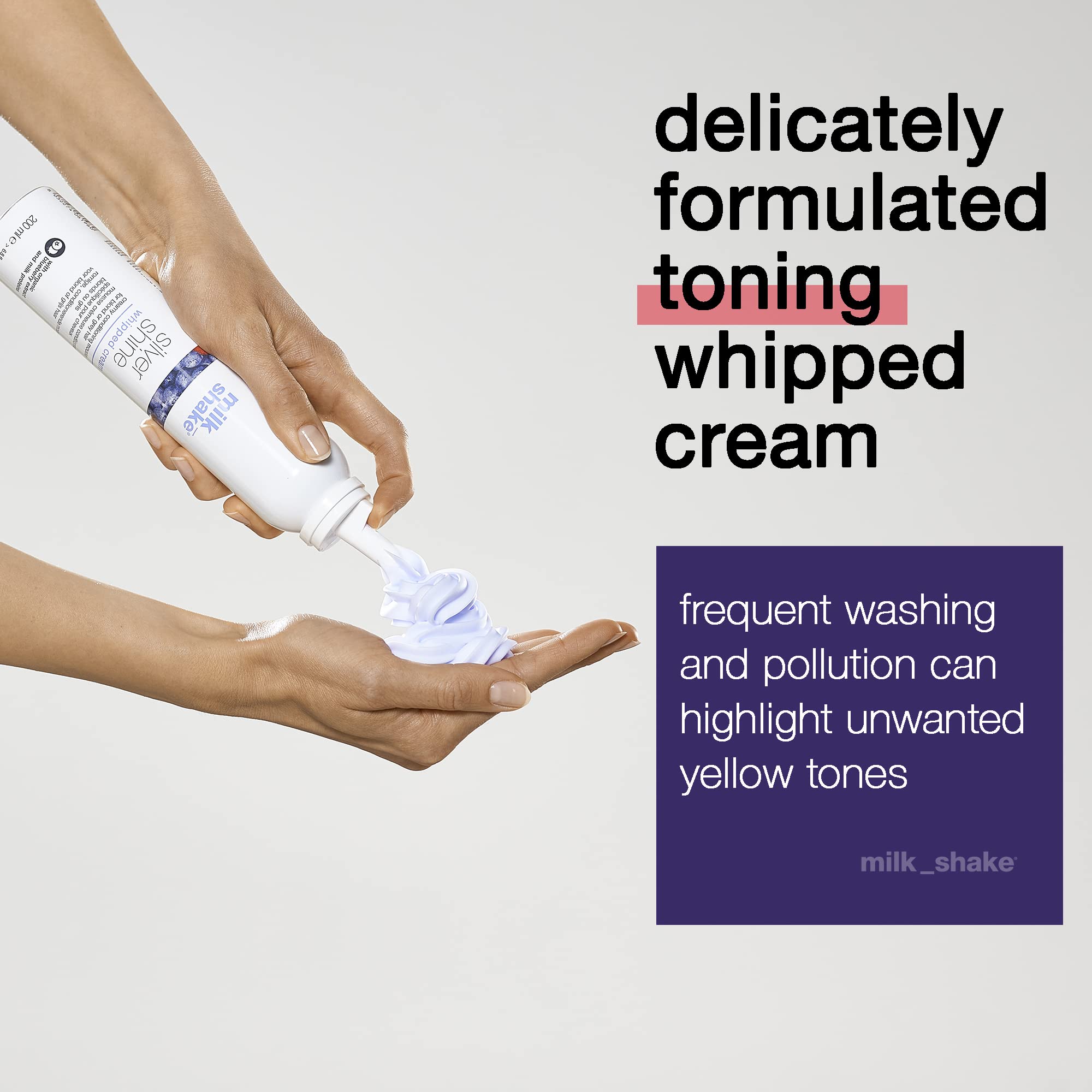 milk_shake Silver Shine Whipped Cream No-Rinse Creamy Conditioning Foam, 6.8 Fl Oz