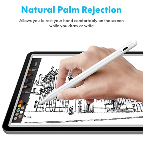 Stylus Pen for iPad 2024-2018 with Faster Charge,Tilt Sensor Battery Indicators Pencil for iPad Pro M4 2024,iPad Air M2 2024,iPad 10/9/8/7/6th,iPad Air 5/4/3,iPad Pro 11 & 12.9",iPad Mini 7/6/5