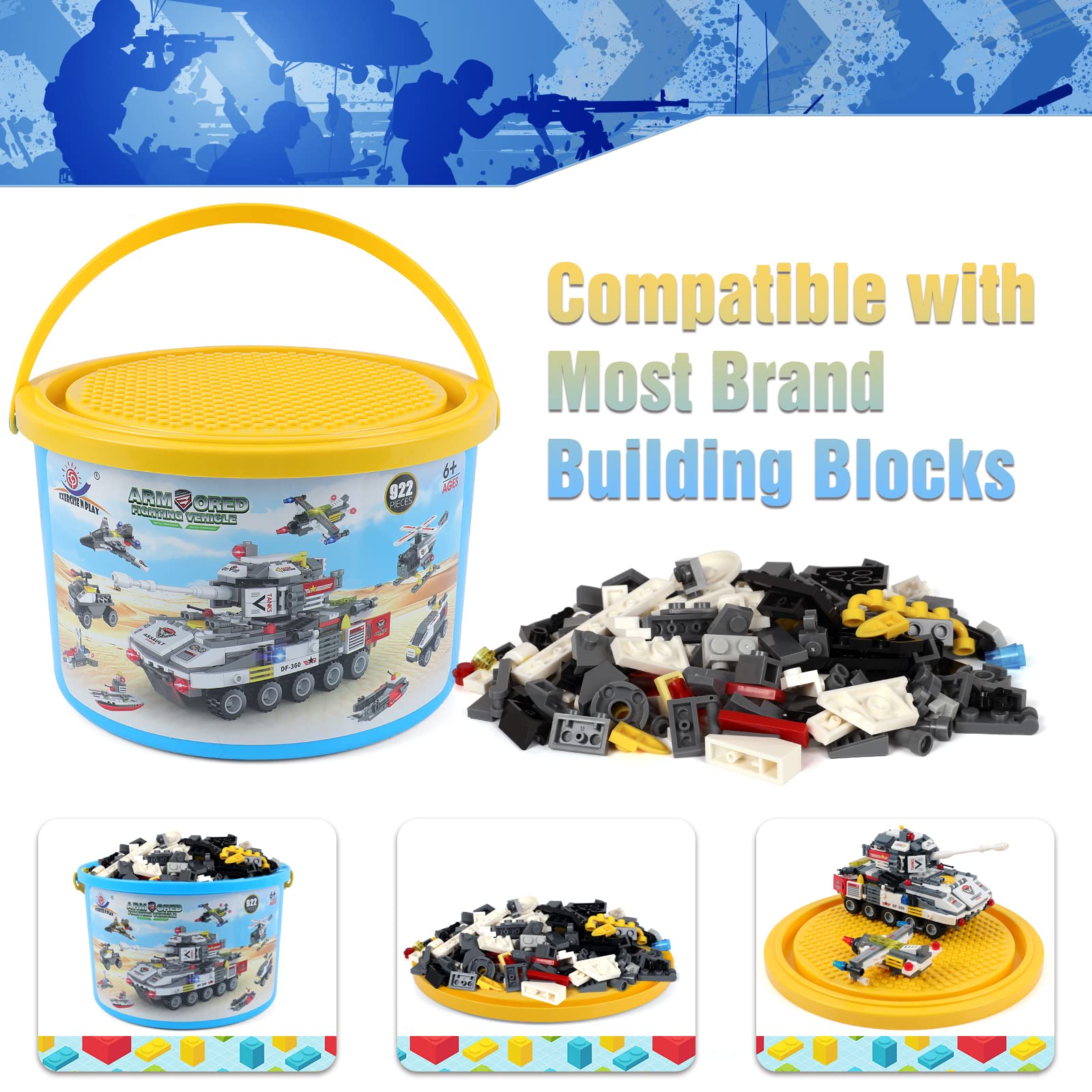 EP EXERCISE N PLAY City Military Armored Chariot Building Blocks STEM Toy Set, Age 6+, 932 Pieces