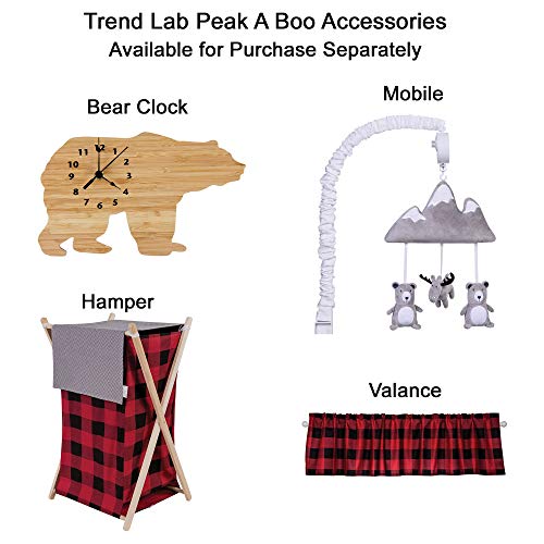 Trend Lab Peak-a-Bear 3 Piece Crib Bedding Set, Gender-Neutral Color Palette, Includes Quilt, Fitted Crib Sheet and Skirt