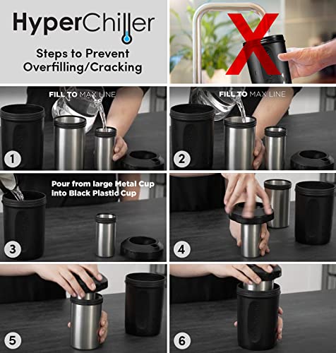 HyperChiller EBC-1023RG 2-Pack Patented Coffee Beverage Cooler, Ready in One Minute, Reusable for Iced Tea, Wine, Spirits, Alcohol, Juice, 12.5 OZ, Rose Gold