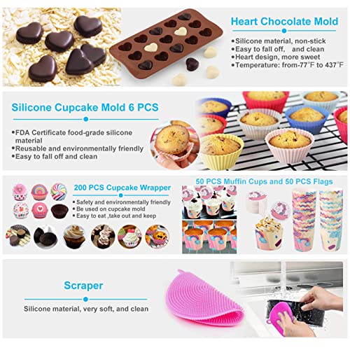 Cake Decorating Kits 567 PCS Baking Set with Springform Pans Set, Rotating Turntable, Decorating Tools, Cake Baking Supplies for Beginners and Cake Lovers