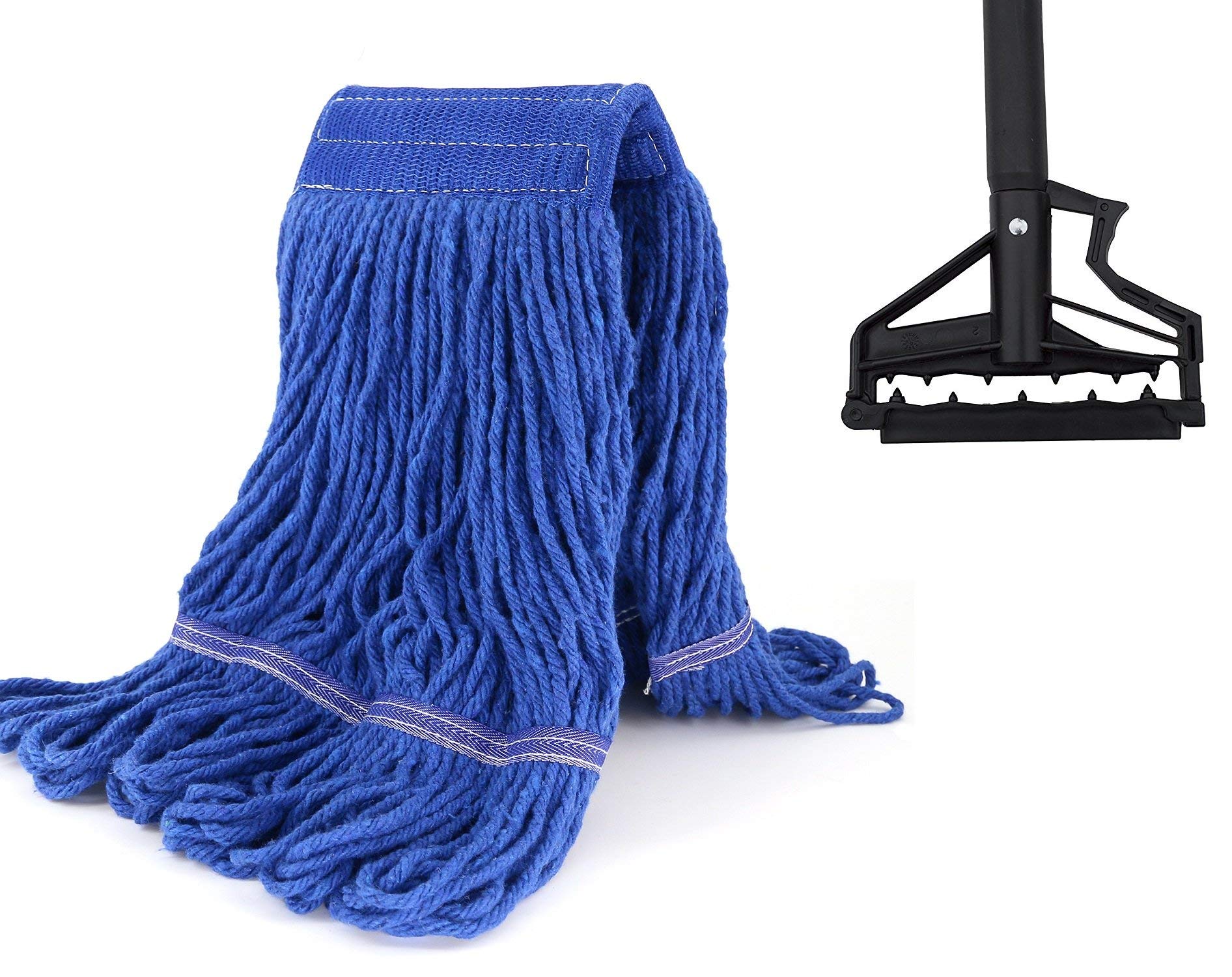 Loop End Commercial String Mop Head, String Cotton mop Heads, 6 Inch Headband, Mop Head Replacement for Home, Highly Absorbent, Industrial and Commercial Use