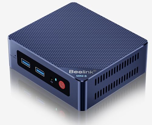Beelink Mini PC, Mini S12 Pro Intel 12th N100(Up to 3.4GHz), 16GB DDR4 RAM 500GB PCIe SSD, Mini Desktop Computer Support 4K@60HZ Dual HDMI Display/WiFi6/BT5.2/USB3.2/1000M LAN/WOL