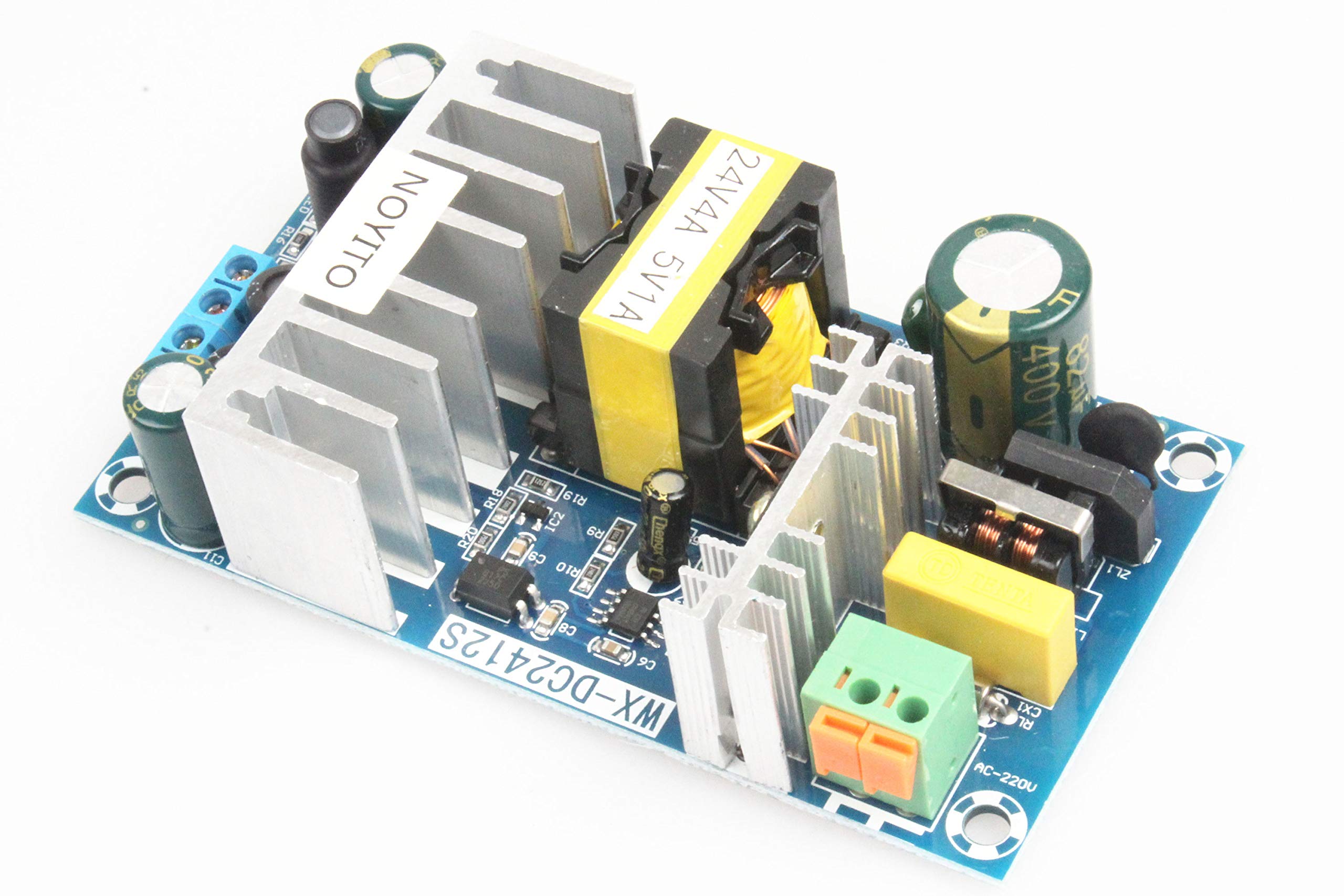 NOYITO AC to DC Isolated Power Supply Module DC 24V 4A 5V 1A Dual Output Power AC 120V (90-256V) 50-60Hz to 24V 5V 120W Industrial Power Module (Dual Output 24V 4A, 5V 1A, Blue)