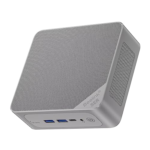 Beelink SER5 MAX Mini PC, AMD Ryzen 7 5800H(up to 4.4GHz) 8C/16T, Mini Computer 16GB DDR4 RAM 1TB NVMe SSD, Mini Desktop Computer 4K 60Hz Triple Screen Display HDMI&DPUSB-C WiFi6 BT5.2 WOL 54W HTPC