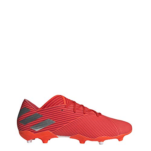 adidas Men's Nemeziz 19.2 Firm Ground Soccer Shoe, Active Red/Silver Metallic/Solar Red, 10 M US