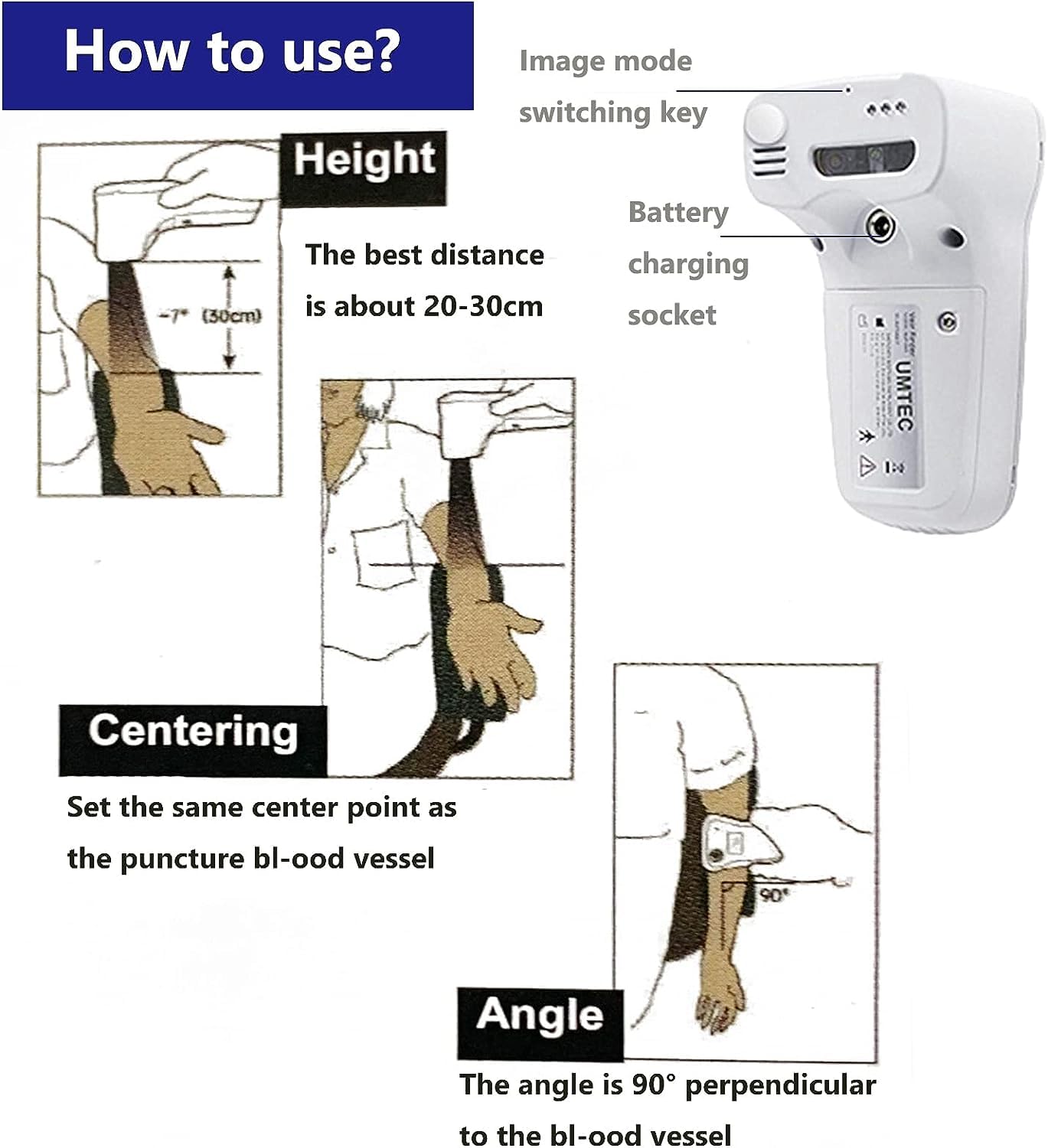 Infrared Vein Finder Locator for Adult & Baby Vein Viewer, Vein Illumination Detector, Vein Light Projection Visualization for Nurses(Portable with Mobile Support)