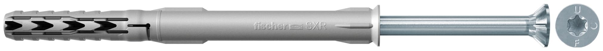 fischer Frame Fixing SXR 10x120 T 3/8" Diameter with Safety Screw Gvz TRX Head 50pcs Low Anchorage Depth Use in Solid and Hollow Building Materials Suitable for Push-Through Installation