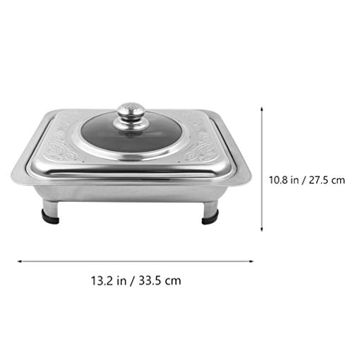 Cold Food Buffet Buffet Food Warmer Thickened Stainless Steel Chafing Dish with Lid Temperature Maintenance Food Holder Warmer Tray for Catering Buffet Kitchen Party Dining Buffet Server