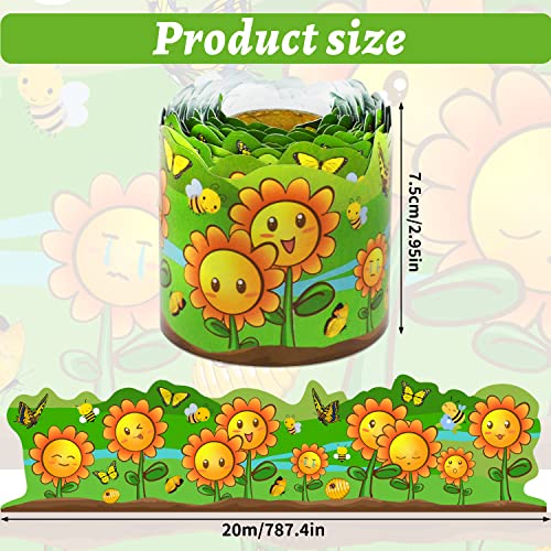 65.6ft Sunflower Bulletin Board Borders Straight Rolled Border Trim Decoration for School Classroom Offices Blackboards Drawing Boards Desks Windows Doors