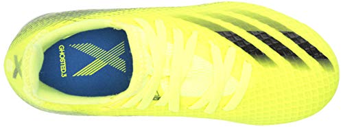 adidas Boy's X GHOSTED.3 Soccer Shoe, Solar Yellow/Black/Team Royal Blue(Firm Ground), 5.5 Big Kid
