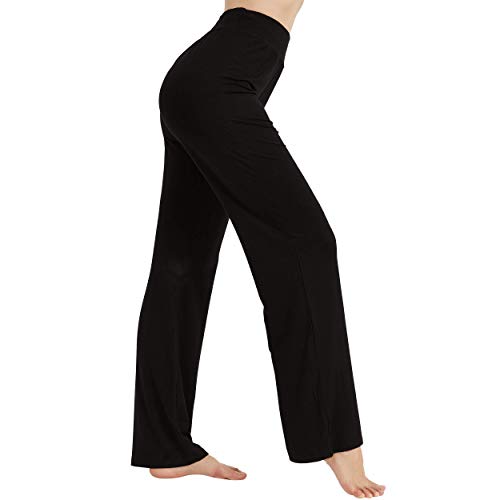 FELEMO Women's Yoga Pants Dress Sweatpants for Women Plus Size High Waist Bootcut Dress Pants Women Comfy Loose Workout Pants Flare Leggings for Women Comfy Lounge Wear Wide Leg Sport Pants, Black XXL