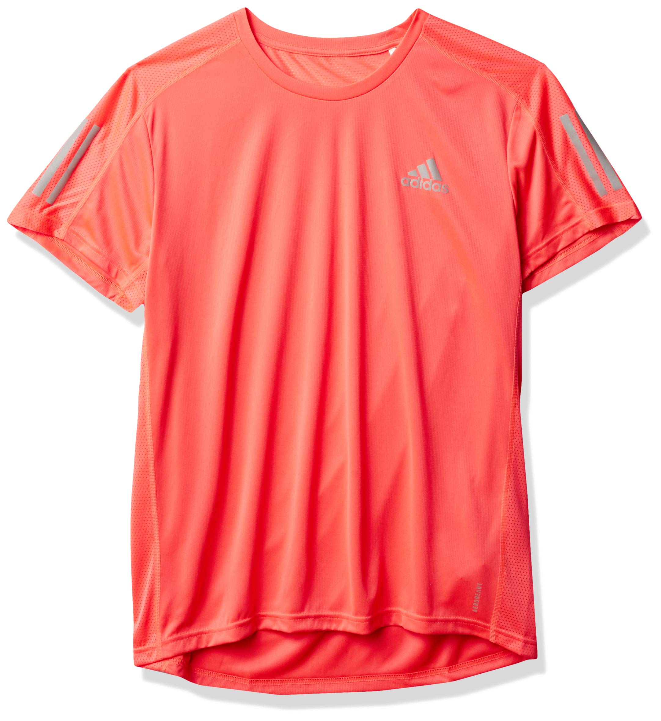 adidas Men's Own The Run Tee, Signal Pink/Reflective Silver, Large