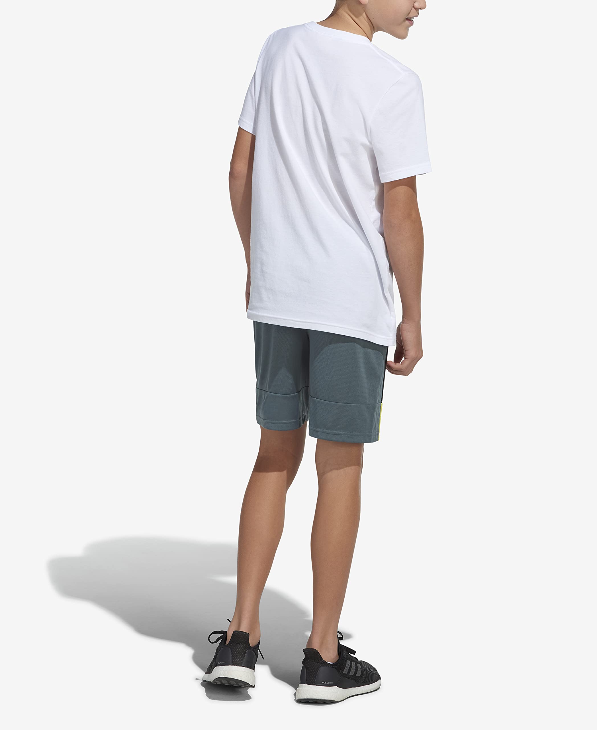 adidas Boys' Clashing 3-Stripes Shorts, Blue Oxide, X-Large (18/20)