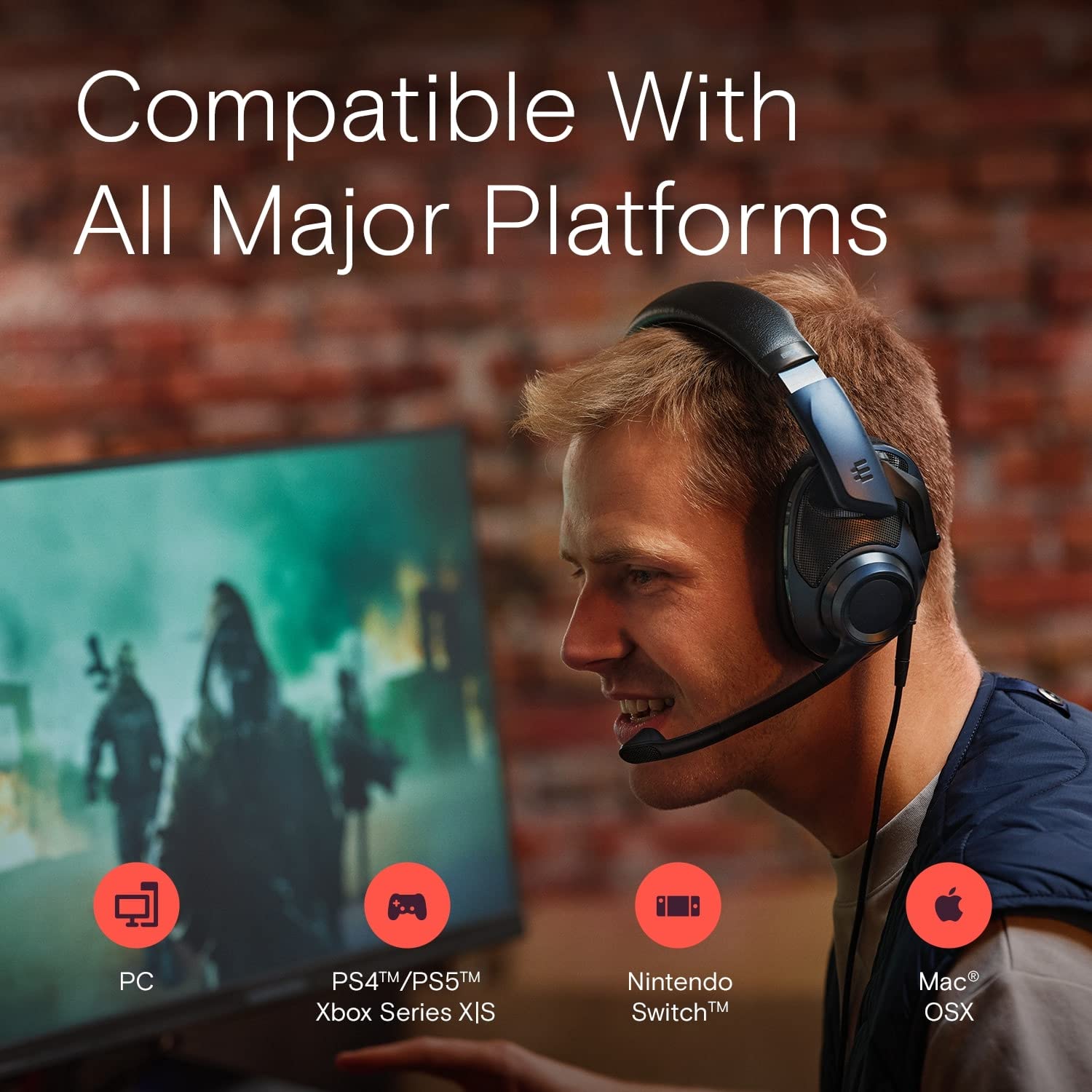 EPOS H6Pro - Open Acoustic Gaming Headset with Mic - Lightweight Headband - Comfortable & Durable Design - Xbox Headset - PS4 Headset - PS5 Headset - PC/Windows Headset - Gaming Accessories (Black)